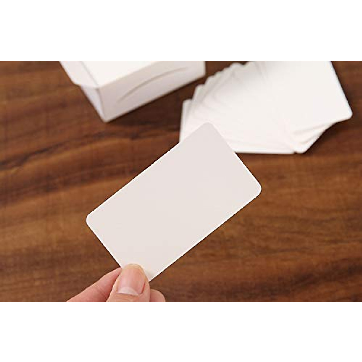 Fecedy 100pcs Blank Kraft Paper Card Word Card Message Card DIY Gift Card (White)