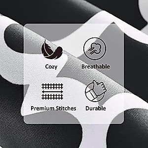 Top Finel 100% Durable Canvas Square Decorative Throw Pillows Cushion Covers Pillowcases for Sofa,Set of 6,18×18 Inch-Black