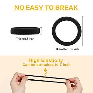 50Pcs Black Hair Ties, IKOCO Seamless Ponytail Holder Hair Bands No Damage for Women Girls, Fabric