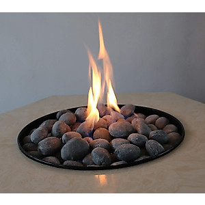 Hmleaf 24 PCS Fireplace Ceramic Pebbles for Firepits or Fireplaces or Stoves in Gray