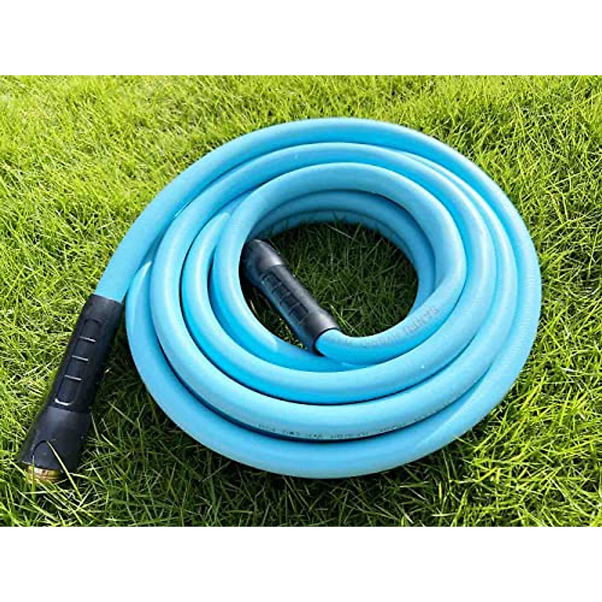 SANFU Hybrid Garden Water Hose 5/8 IN. X 50 FT, 180PSI, Lightweight, Flexible with Swivel Grip Handle Female and 3/4" GHT Solid Brass Fittings, Drinking Water Hose For RV, Azure(50')