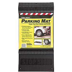 Maxsa 37358-RS Park Right Perfect Parking Self Adhesive Anti-skid Parking Mat for Cars and Trucks, 2” x 11” x 21.5” Black with Reflective Strip