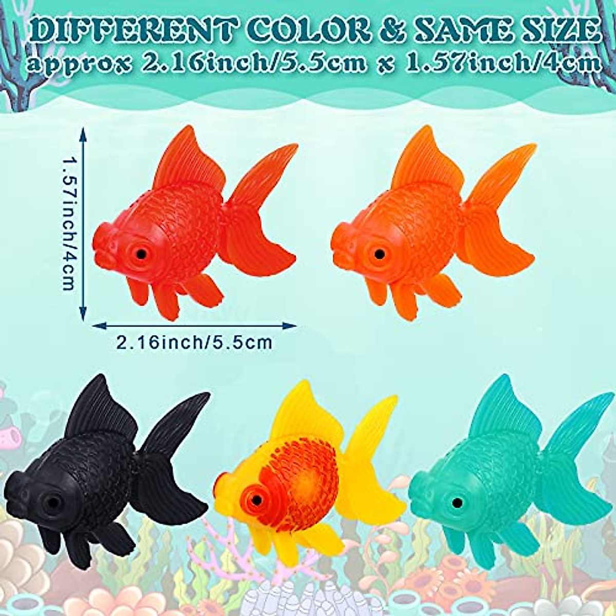 Sumind 30 Pieces Fake Floating Fishes Plastic Fake Goldfish Artificial Aquarium Fishes Colorful Realistic Artificial Moving Fish Ornament Decorations for Aquarium Fish Tank