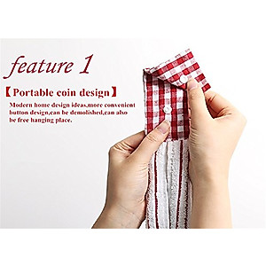 Vimeet 2 Pcs Kitchen Cotton Classical Striped Towel/Absorbent Towel/Hanging Towel/Hand Towel,Brown Stripes