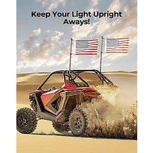 KEMIMOTO UTV Whip Mount Flag Whip Light Mount 2PCS, Heavy Duty Adjustable for 1.75-2 inch Roll Bar Cage, Compatible with RZR 900 1000 XP Pro Turbo Maverick Commander