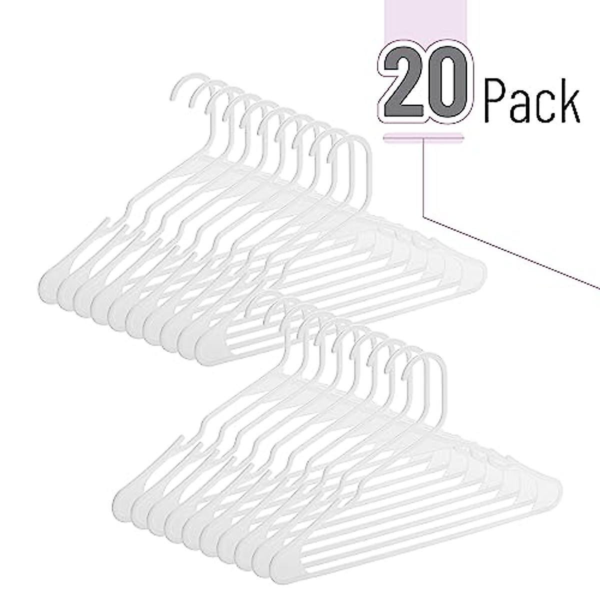 Mr. Pen- Plastic Hanger, 20 Pack, White Plastic Hangers, Hangers, Clothes Hanger, Coat Hanger, White Hangers, Clothes Hangers Plastic, White Hangers Plastic, Plastic Hangers 20 Pack, Hangers White