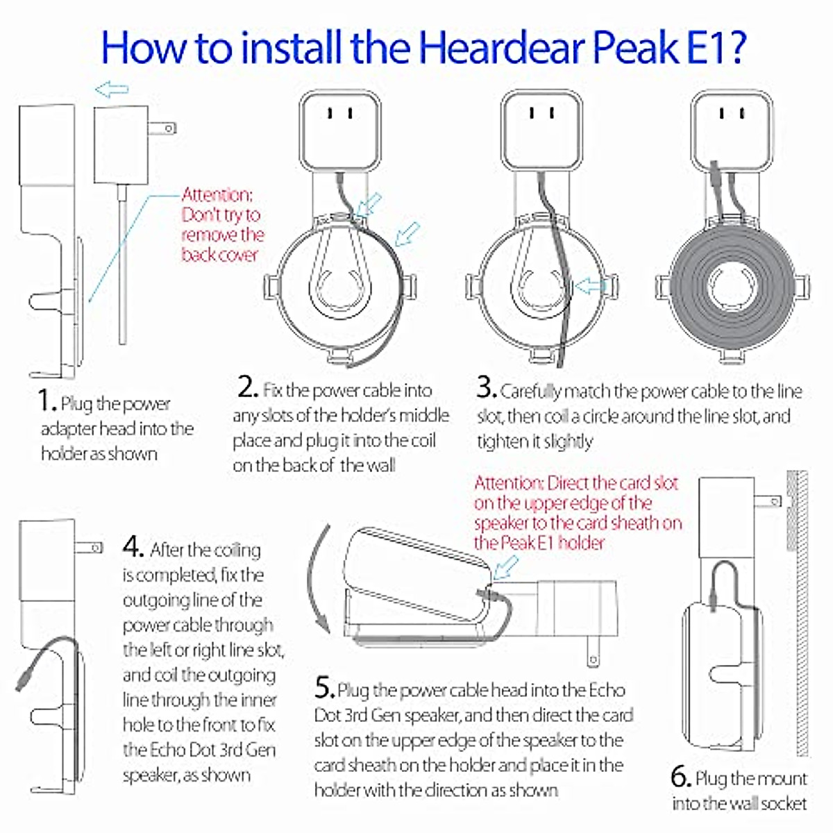 Wall Mount Stand,Outlet Wall Mount Holder for Echo Dot 3rd Generation Smart Home Speakers Space-Saving Hanger Plug Wall Mount for Alexa Built-in Cable Management Hide Messy Wires(1 Pack Black)