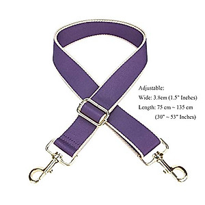 Thickening 1.5"Wide Shoulder Strap Replacement Adjustable Strap for Handbags Purse Crossbody Bag Strap (Purple-03)