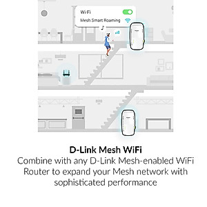 D-Link WiFi Range Extender Mesh Gigabit AC1900 Dual Band Plug In Wall Signal Booster Wireless or Ethernet Port Smart Home Access Point (DAP-1955-US)