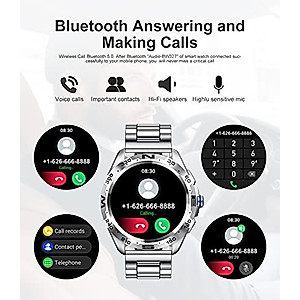 Smart Watches for Men, Smartwatches with Bluetooth Voice Call, 1.32" Touchscreen Smart Watch for Android iOS with Heart Rate/Sleep Monitor/20 Sports, IP67 Waterproof Split Screen Fitness Watch, Silver