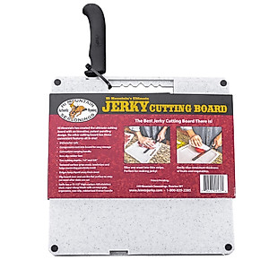 Hi Mountain Jerky Cutting Board & Slicing Knife. Safely Carve Uniform 1/4" and 3/8" Thick Meat Cuts to Make Mouthwatering Homemade Jerky