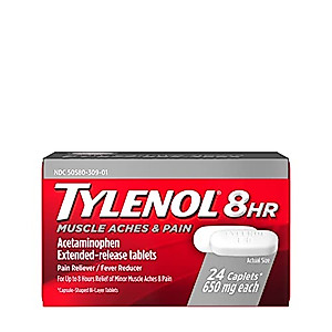 Tylenol 8 Hour Muscle Aches & Pain Acetaminophen Tablets for Muscle & Back Pain, 24 Count