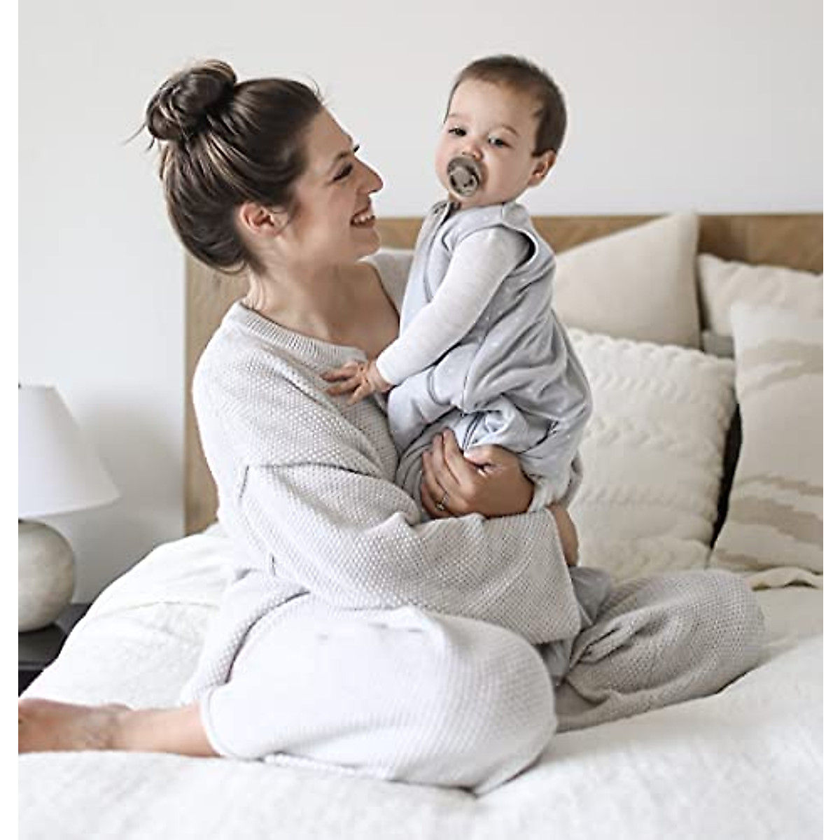 GUNAMUNA Unisex Baby Wearable Blanket, Sleep Sack Sleeping Bag for Infants Toddlers, Easy Changing Diaper Zipper, 1.0 TOG, Foggy Nights, 24-36 Months