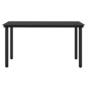 ZQQLVOO Garden Chairs,Armchair Garden Chairs,Outdoor Patio Furniture 7 Piece Patio Dining Set with Cushions Black for Lawn Garden Backyard Poolside Porch