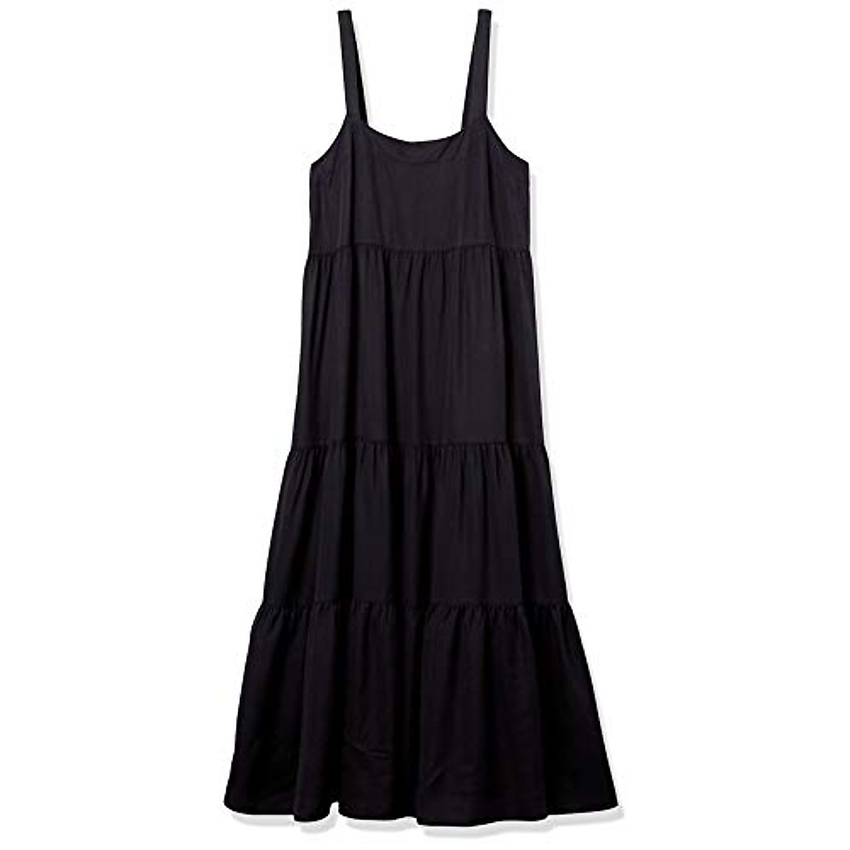 The Drop Women's Britt Tiered Maxi Tent Dress, Off-Black, S