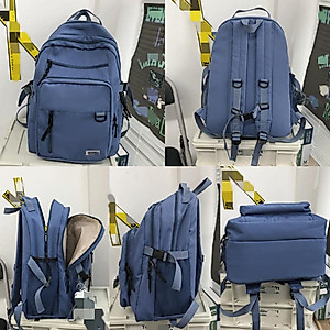 Laptop Backpack Cute Mesh Pockets Aesthetic School-Bag for Work Backpack for Women Travel Bag Large Capacity Day Pack (White)