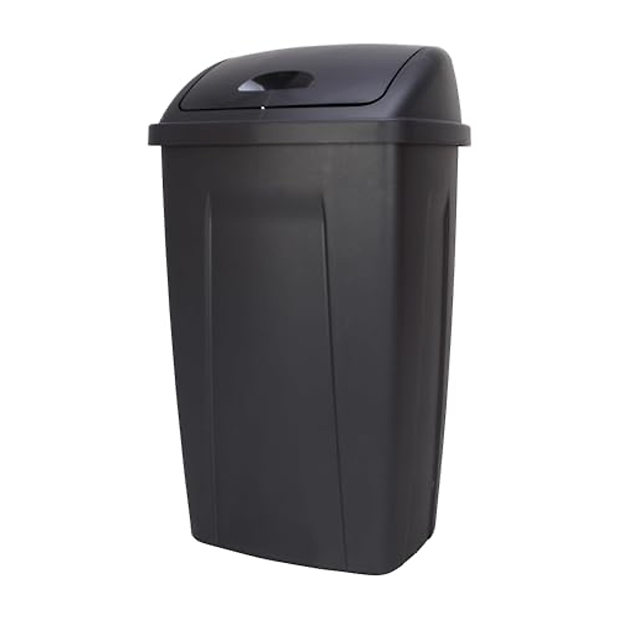 GGlzxfnc 13 Gallon Trash Can, Plastic Swing Top Kitchen Garbage Trash Can, Black