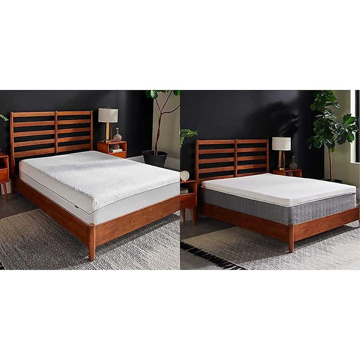 Tempur-Pedic Protect Waterproof Mattress Protector and TEMPUR-Adapt (Supreme) 3" Memory Foam Mattress Topper Bundle, Queen, White