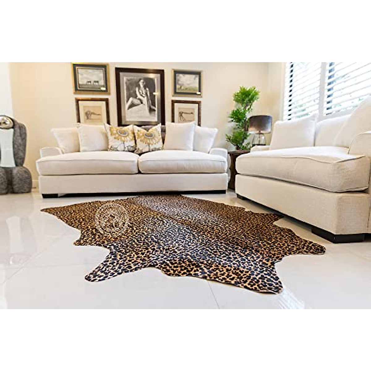 Jaguar Print Genuine Cowhide Rug 6 x 7 ft. 180 x 210 cm