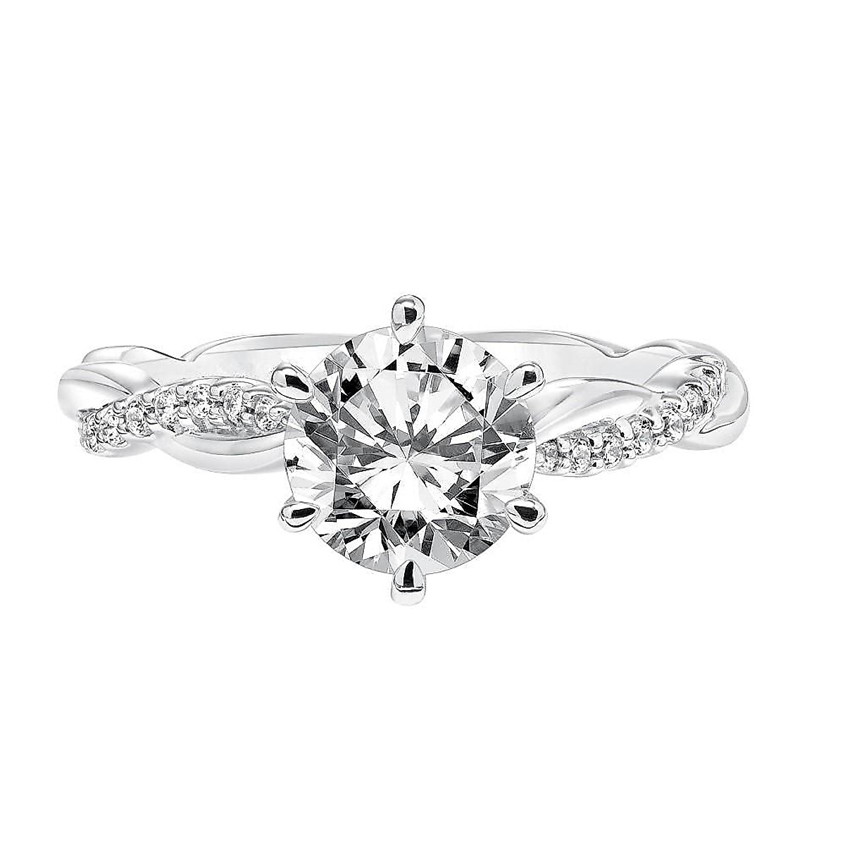 Aihpos 1-1/4 Carat(ctw) Classic Engagement Rings for Women White Gold 6-Prong Moissanite Rings Platinum Plated Silver 10K 14K 18K Gold Wedding Anniversary Ring with Text Engraving