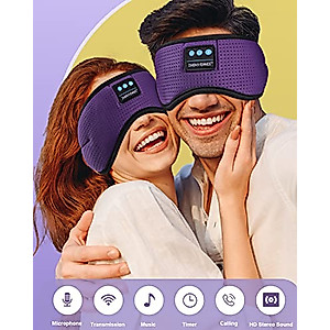 Sleep Headphones, White Noise Sleep Mask 3D Music Bluetooth Sleeping Eye Mask Sleeping Headphones for Side Sleepers Sleep Mask with Bluetooth Headphones Gifts for Men Women