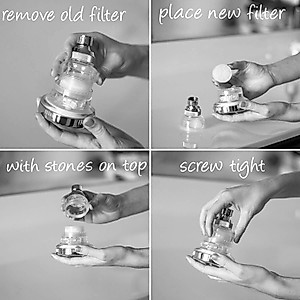 PureAction Replacement Filter Cartridge Set - Water Softener Shower Head SH388 & Luxury Filtered Shower Head SH888 - Hard Water Filter - Chlorine & Flouride Filter - Helps Dry Hair Itchy Skin - 2 Pack