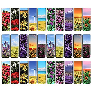 MWOOT 30Pcs Flowers Magnetic Bookmarks, Magnet Reading Book Marks Set for Mother’s Day, Double-Sided Page Clips Kit, Book Markers in Bulk for Home Office School Stationery Supplies(15 Styles, 6x2CM)