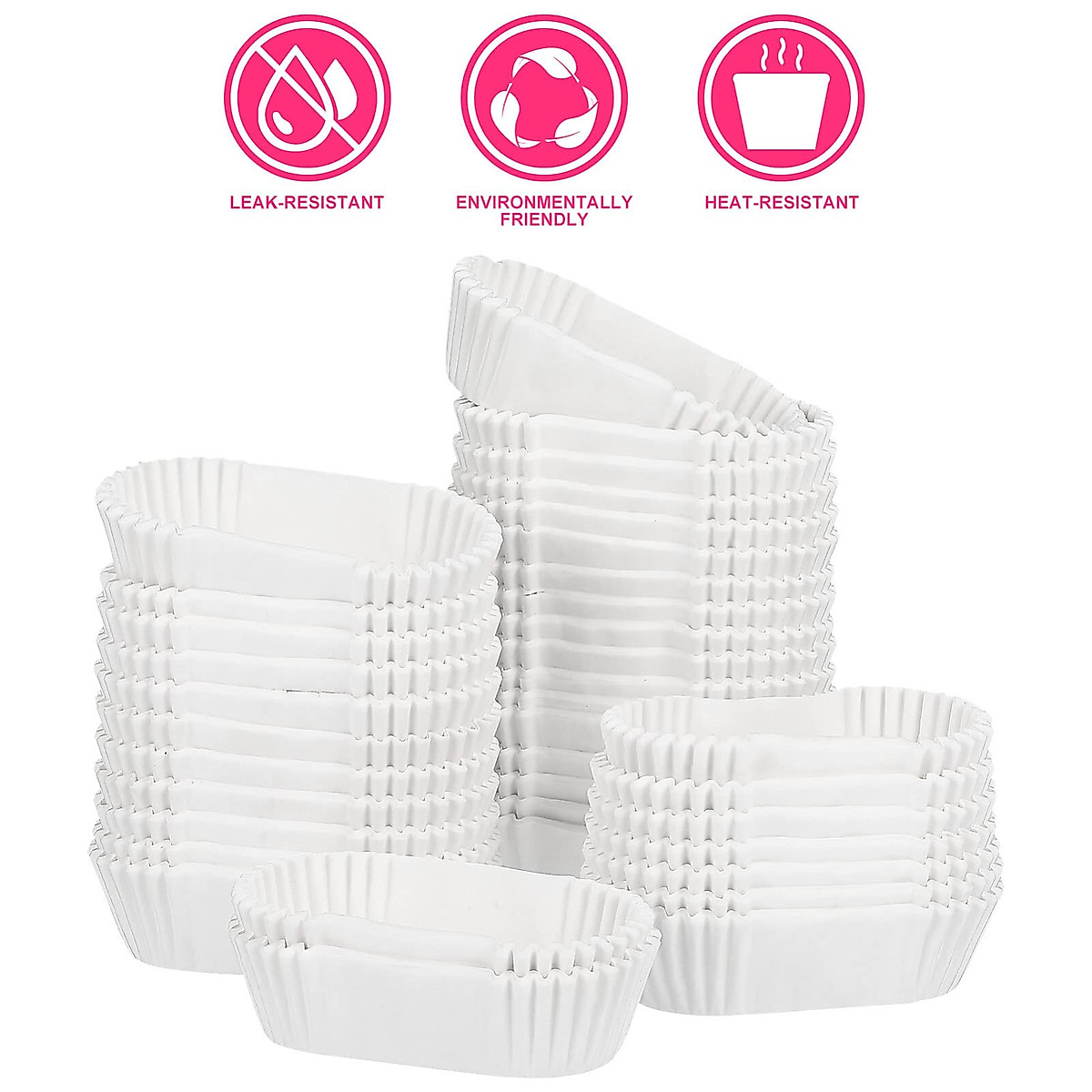 Cabilock Muffin Paper Cupcake Liners Cups:1000Pcs Oval Cake Paper Cups Grease Proof Cupcake Liners Boat Shape Paper Cups Bread Paper Trays for Cake Balls Muffins Cupcakes Bread Loaf Pans for Baking