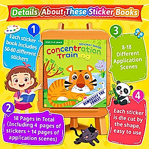 20 Sets Sticker Books for Kids 2-4, Sticker Books for Toddlers 1-3, Activity Books for Kids Ages 3-5, Birthday Gifts Fun Sticker Book for Girls Boys Ages 2-6（Over 1200 Cute Stickers）