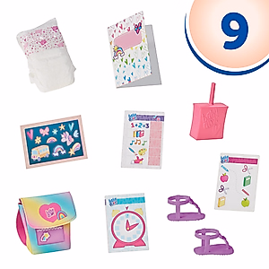 Baby Alive Time for School Baby Doll Set, 12 Inch, Back to School Toys for Girls & Boys, Brown Hair, Preschool Gifts for Kids, Ages 3+ (Amazon Exclusive)