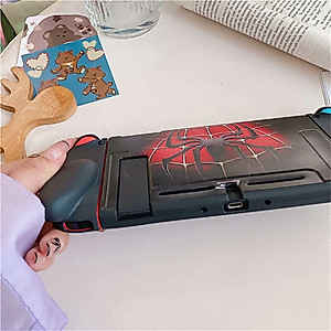 for Nintendo Switch Skin Cute Kawaii Cartoon Character Design Sticker TPU Soft Cases, Funny Fun Fashion Cool Switch Game Skins for Girls Boys Kids, Spiderman