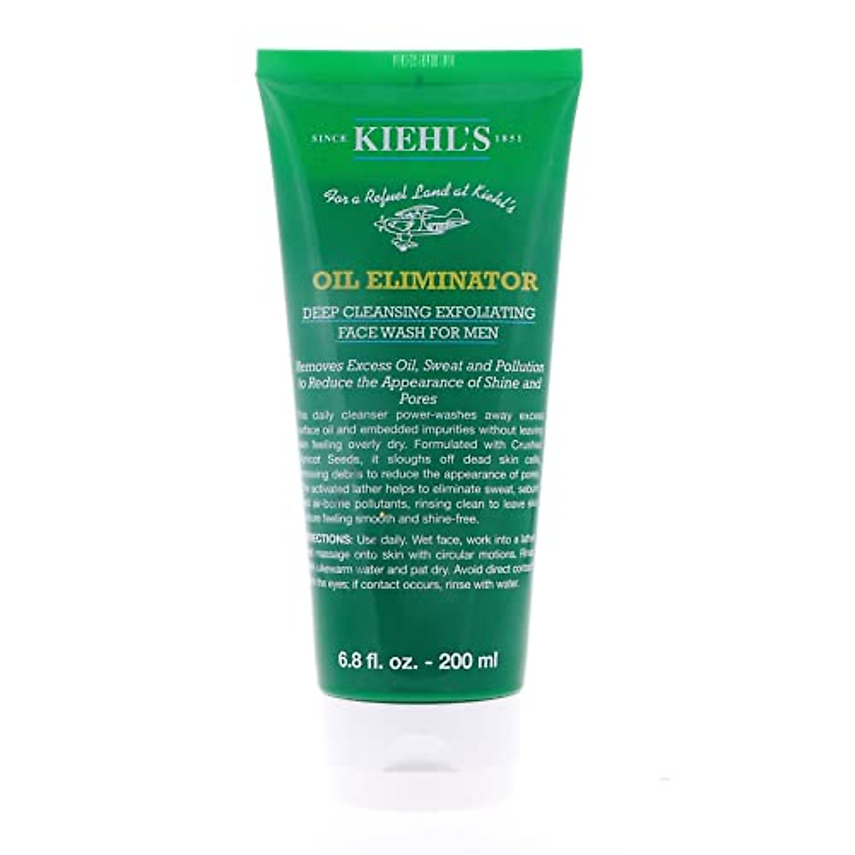 Kiehl's Mens Oil Eliminator Deep Cleansing Exfoliating Face Wash, Apricot, 6.8 Oz
