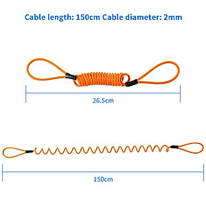 YOHOOLYO Alarm Disc Lock Motorcycle Disc Brake Lock Anti-Theft Waterproof 110 dB 7mm Pin 5ft Reminder Cable for Motorcycles Bike Scooter Carry Pouch (Black)