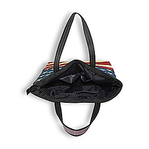 4Th Of July American Flag Handbags and Purse for Women Tote Bag Large Capacity Top Handle Shopper Shoulder Bag