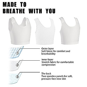 XUJI Chest Binder for Transgender FTM Women Tomboy Cosplay (W, M)