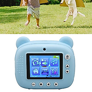 Kids Camera, Play Music HD Kids Camera for Travel (Blue)