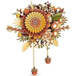 BOOZUU Dried Flower Building Block Set - 815 PCS Botanical Collection Brick, Dried Flower Centerpiece Building Toy,Wall Hanging Artificial Flowers Gift for Adults Kids