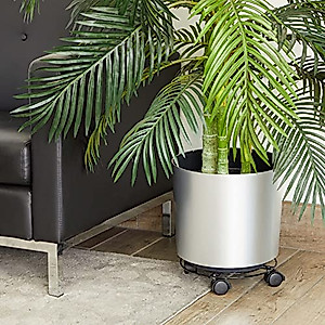 Bright Creations 4 Pack Metal Rolling Plant Stand Base, Planter Caddy with Wheels for Indoor and Outdoor Pots (10.6 Inches)