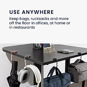 kwmobile Purse Hanger for Table (Set of 2) - Purse Hook for Table - Folding Handbag Hanger - Portable Table Bag Holder