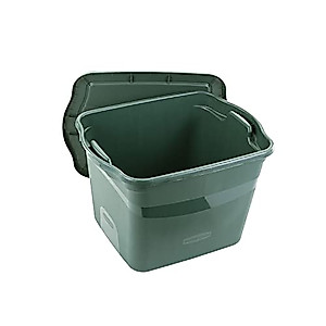 Rubbermaid ECOSense Storage Containers with Lids, Durable and Reusable Stackable Storage Bins for Garage or Home Organization, Made From Recycled Materials, 29 Gal - 5 Pack