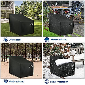 Miushion Patio Chair Covers, 600D Heavy Duty Outdoor Deep Seat Lounge Club Chair Cover, Waterproof UV Resistant Outdoor Patio Chair Furniture Cover, Black, 40" W x 40" D x 36" H