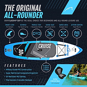 Bluefin® Sup Cruise Inflatable Paddle Boards for Adults & Kids | Including Paddleboard Accessories | 5 Year Warranty | Inflatable Stand Up Paddle Board with Kayak Conversion | Sizes 10'8, 12, 15