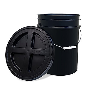 5 Gallon Bucket with Gamma Seal Screw on Airtight Lid, Food Grade Storage, Premium HPDE Plastic, BPA Free, Durable 90 Mil All Purpose Pail, Made in USA. 1 Count