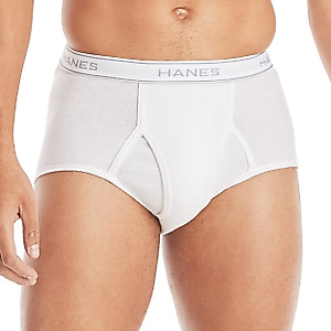 Hanes Mens Moisture-wicking Cotton Briefs, Available In White And Black, Multi-packs, White - 6 Pack, Medium US