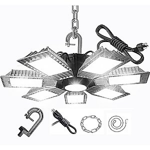 300W LED shop light, 6500K, 1000W Eq- Ultra-Bright high Bay for workshop, 30000lm Plug-in with Hanging Hook, Safety Rope - Ideal for Garage, Warehouse, Residential Barn, Factory, Workshop Lighting