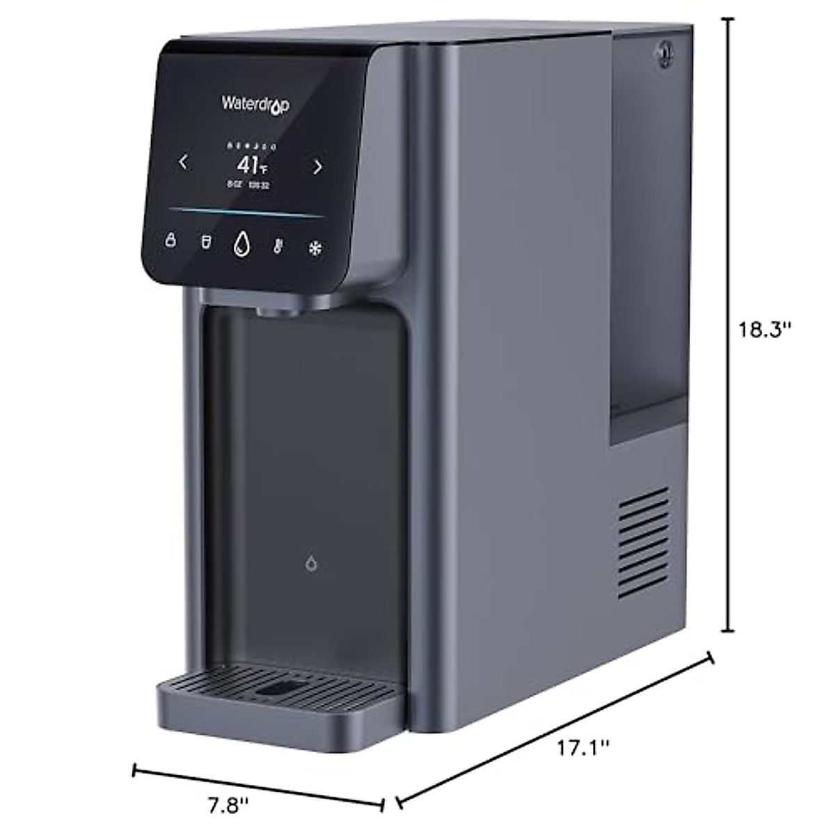 [Hot and Cold] Waterdrop WD-A1 Countertop Reverse Osmosis System, NSF/ANSI 58 Standard, Bottleless Water Cooler, 6 Temperature Settings Hot Cold & Room Water Dispenser, 2:1 Pure to Drain