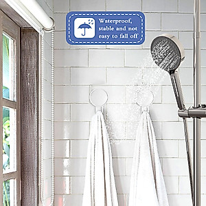 2 Pack Suction Cup Hooks for Shower, Powerful Vacuum Bathroom Suction Holder Removable Reusable Waterproof Suction Hanger Window Glass Door Suction Holder for Bathroom Kitchen Towel Robe (White)