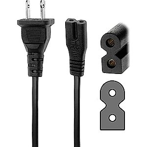 Xzrucst 6Ft 2 Prong Polarized Power Cord for Arris Router Modem; Vizio Sharp Sanyo Emerson TV; Sony Playstation 1 2 PS1 PS2 XB DC Console System; Bose Companion 3 5 Speaker Audio System AC Wall Cable