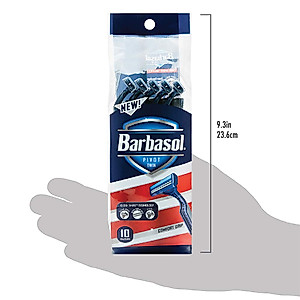 Barbasol Pivot Twin Premium Disposable Razor, 10 Count