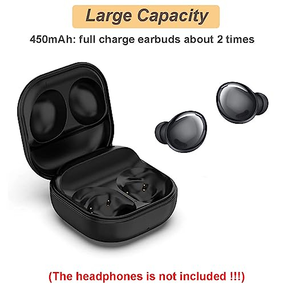 Charging Case for Samsung Galaxy Buds Pro (SM-R190), Replacement Charger Cradle Station Box with USB Type-C Cable for Galaxy Buds Pro Earbuds (Black)